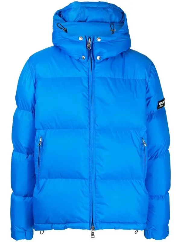 WHITESPACE Logo-patch Hooded Padded Jacket - Blue
