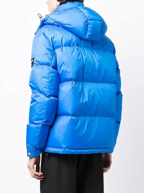 WHITESPACE Logo-patch Hooded Padded Jacket - Blue