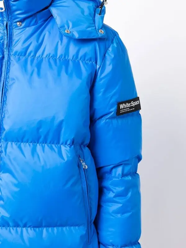 WHITESPACE Logo-patch Hooded Padded Jacket - Blue