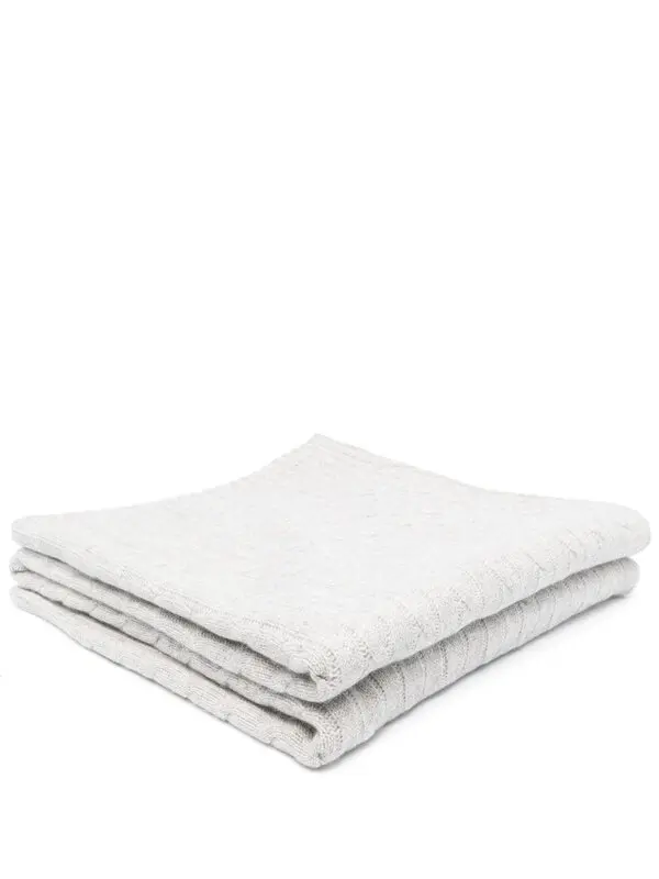 Ralph Lauren Cashmere Cable-knit Blanket - Grey