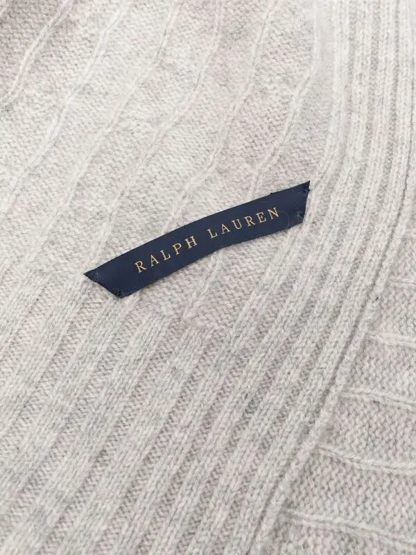 Ralph Lauren Cashmere Cable-knit Blanket - Grey