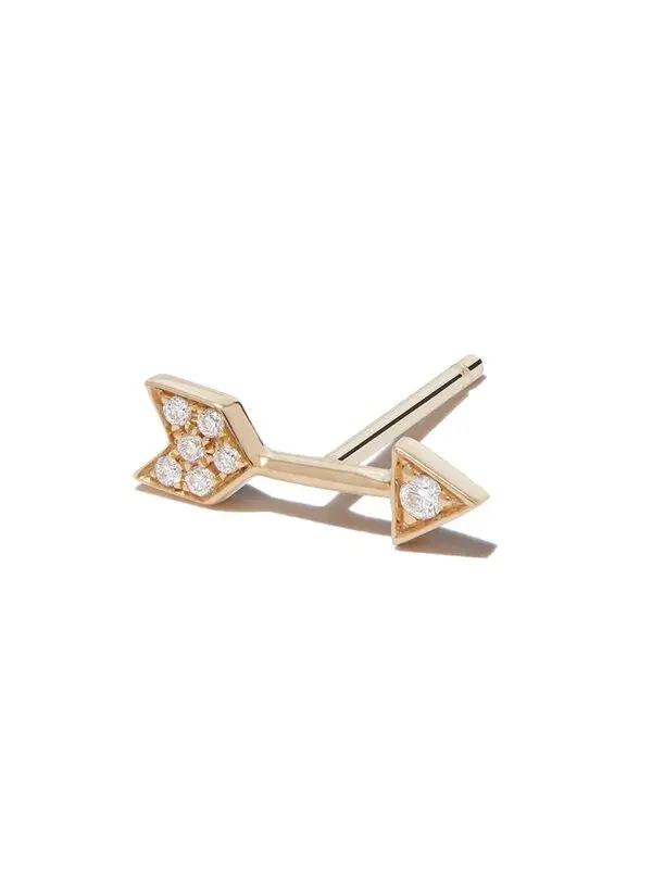 MARIA TASH 18kt Yellow Diamond Arrow Stud Earring - Gold