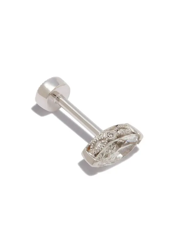MARIA TASH 18kt White Marquise Diamond Stud Earring