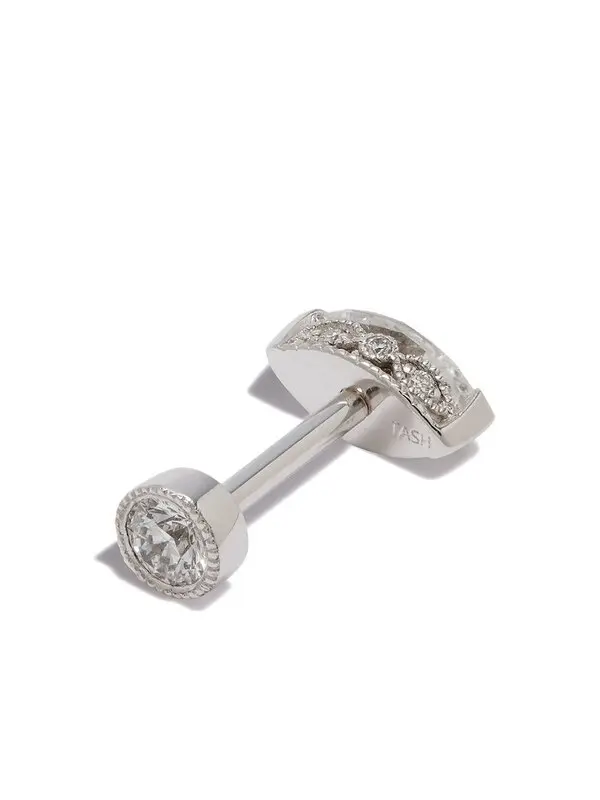 MARIA TASH 18kt White Marquise Diamond Stud Earring
