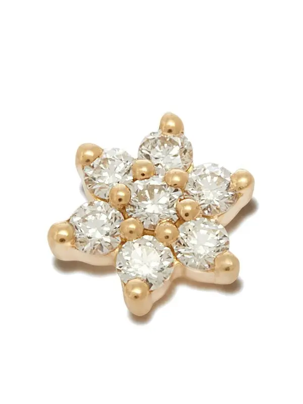 MARIA TASH 18kt Yellow Diamond Flower Stud Earring - Gold