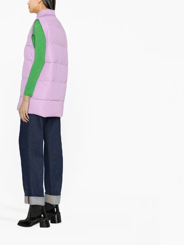 PATOU Detachable Sleeves Puffer Coat - Purple