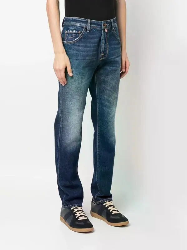 Jacob Cohen Stonewashed Straight-leg Jeans