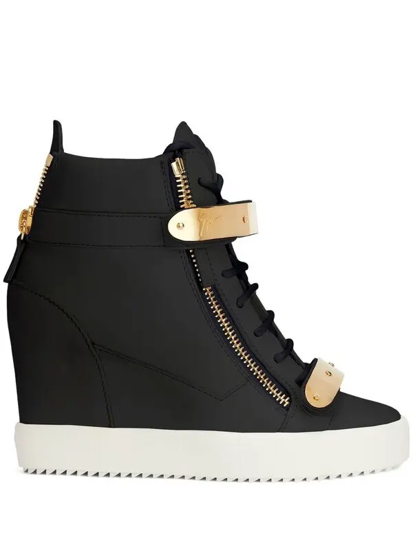 GIUSEPPE ZANOTTI Coby 75mm Wedge-heel Sneakers - White