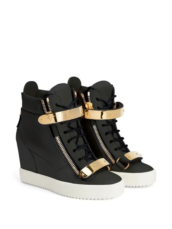 GIUSEPPE ZANOTTI Coby 75mm Wedge-heel Sneakers - White
