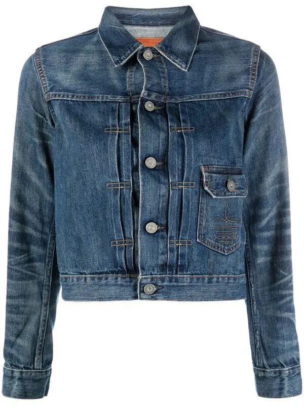 Ralph Lauren Stonewashed Cropped Denim Jacket - Blue