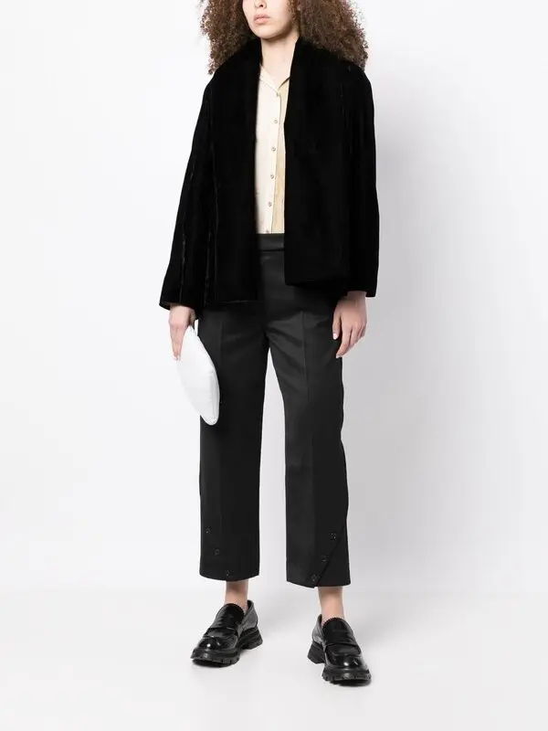 UMA WANG Velvet-effect Open-front Jacket