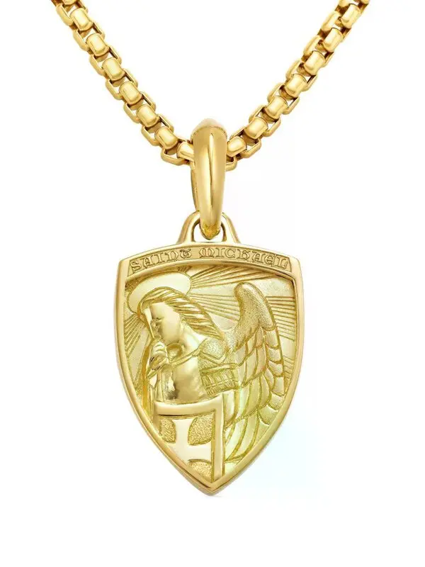 David Yurman 18kt Yellow St. Michael Amulet - Gold