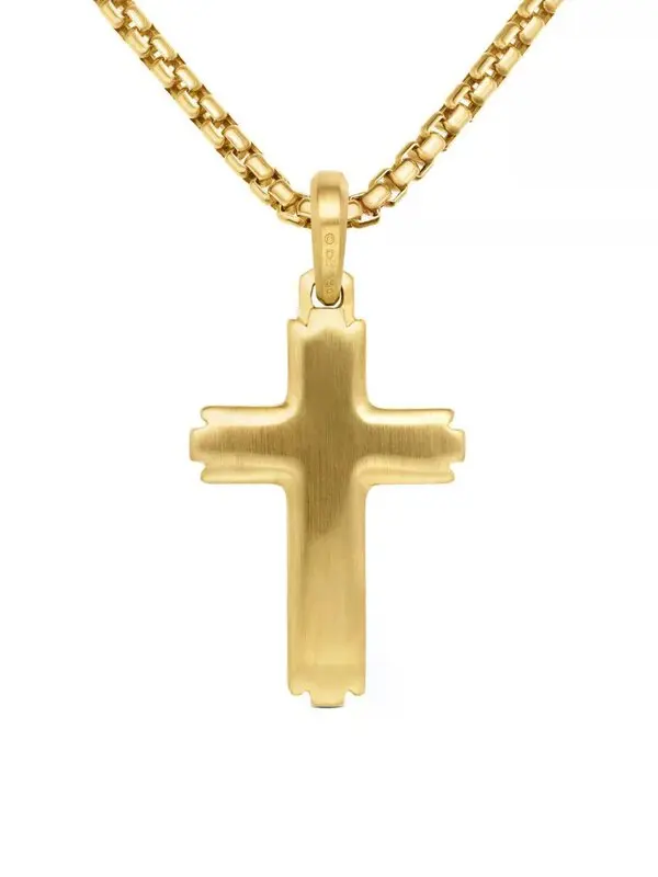 David Yurman 18kt Yellow Deco Cross Diamond Pendant