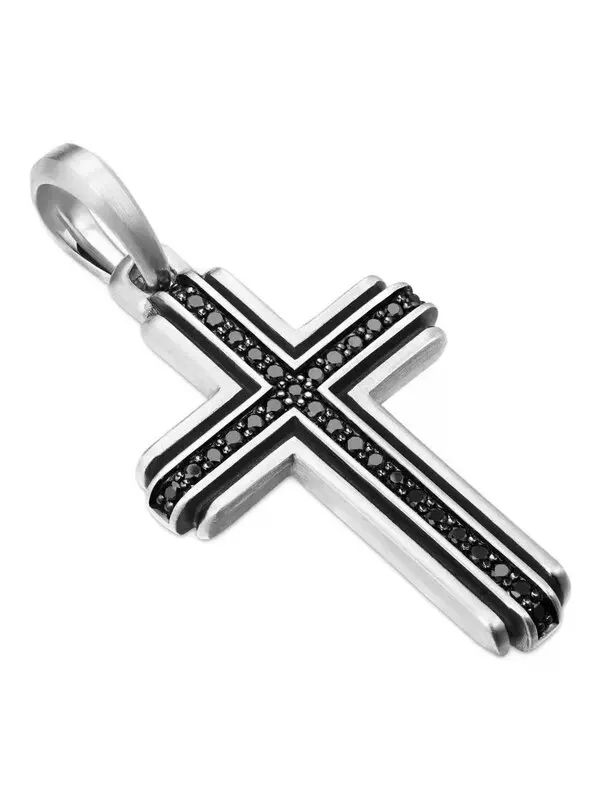 David Yurman Sterling Diamond Cross Pendant - Silver