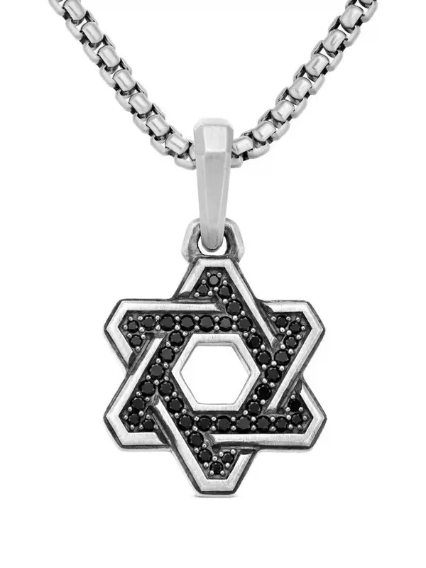David Yurman Sterling Deco Star Of David Diamond Pendant - Silver