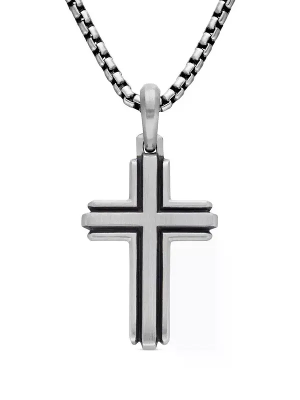 David Yurman Sterling Deco Cross Pendant - Silver