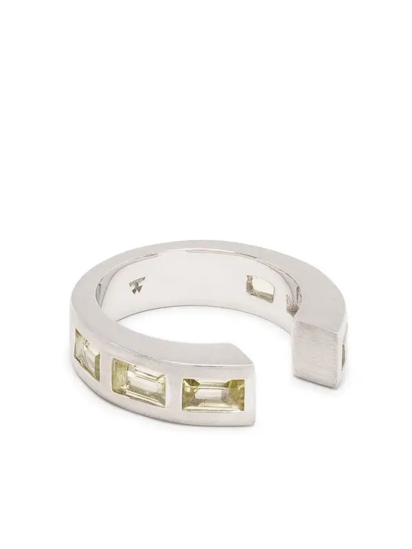 Tom Wood Vault Gate Baguette Ring - Silver