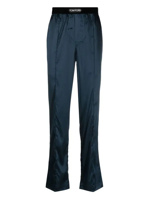 TOM FORD Tailored Silk Pajama Bottoms - Blue