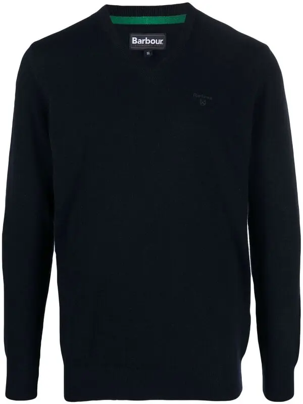 Barbour Essential V-neck Wool Sweater - Blue