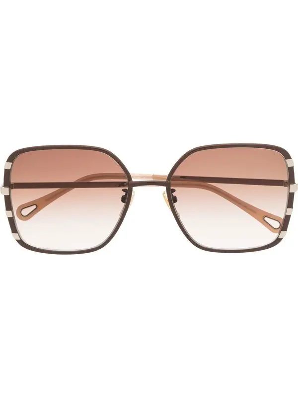 Chloé Benjamine Oversized-frame Sunglasses - Brown