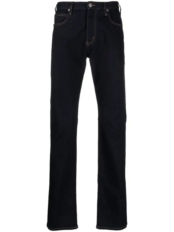 Emporio Armani Logo-patch Slim-cut Jeans