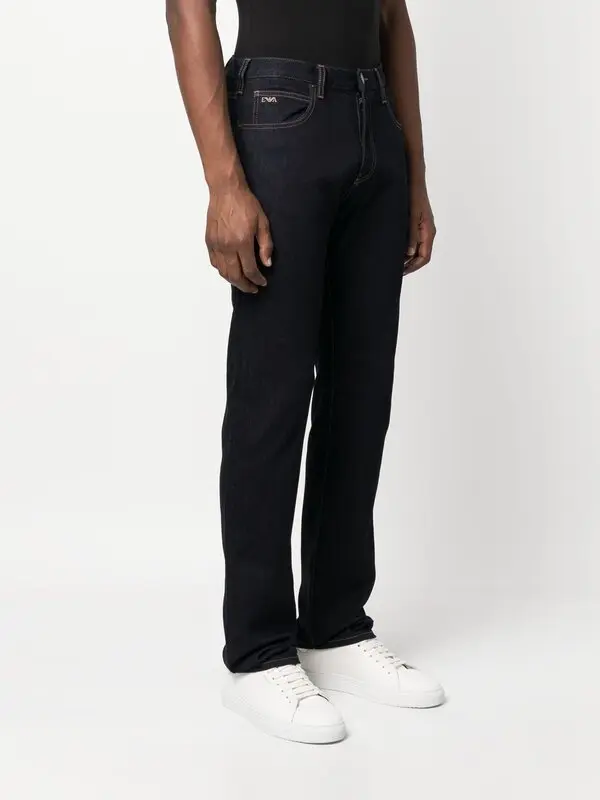 Emporio Armani Logo-patch Slim-cut Jeans