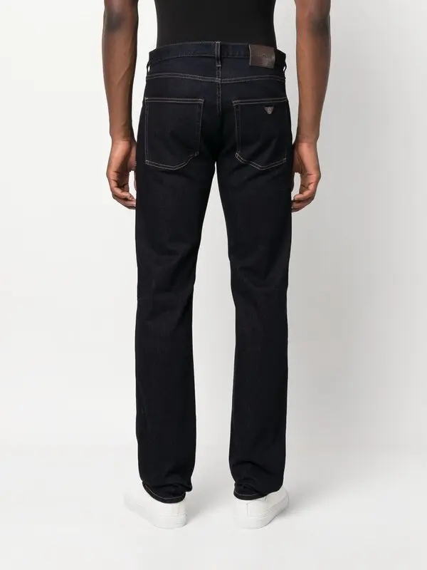 Emporio Armani Logo-patch Slim-cut Jeans