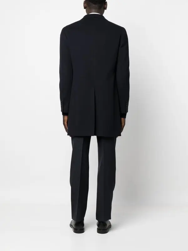 Tagliatore Single-breasted Cashmere Coat - Blue
