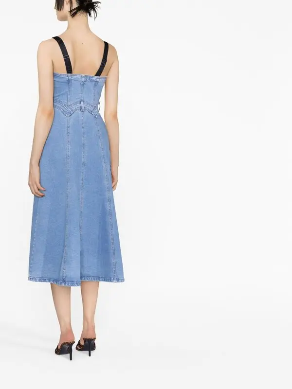 Maria Lucia Hohan Whitney Sleeveless Denim Midi Dress - Blue | Editorialist