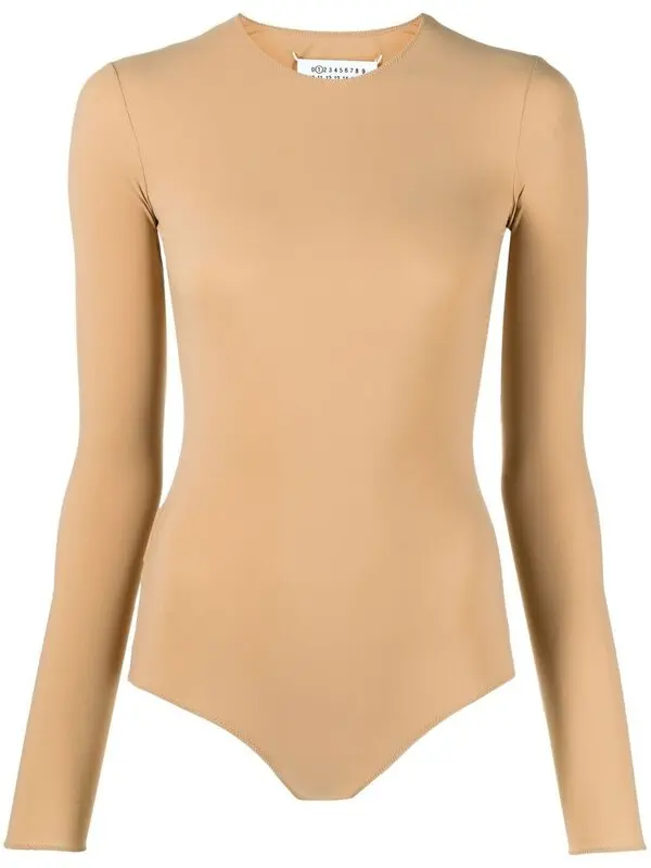 MAISON MARGIELA Half-transparent Bodysuit - Neutrals