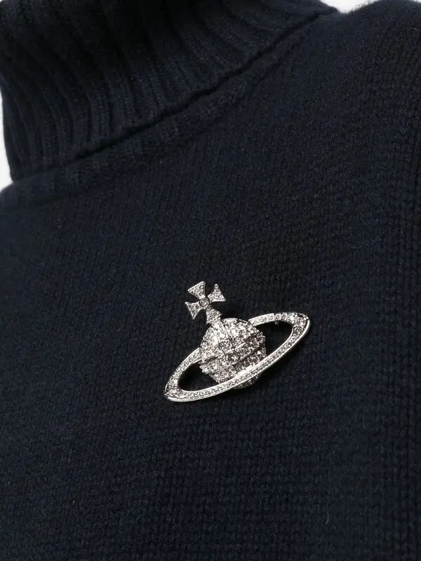 VIVIENNE WESTWOOD Bas Relief Crystal-embellished Orb-motif Brooch