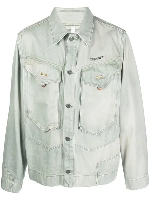 OBJECTS IV LIFE Logo-embroidered Denim Jacket - Green