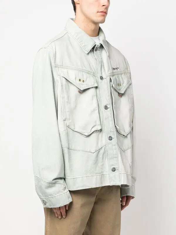 OBJECTS IV LIFE Logo-embroidered Denim Jacket - Green