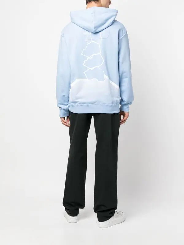 OBJECTS IV LIFE Balance Graphic-print Hoodie - Blue