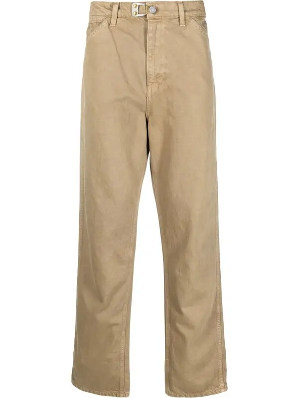 OBJECTS IV LIFE Buckle-detail Straight-leg Jeans - Neutrals