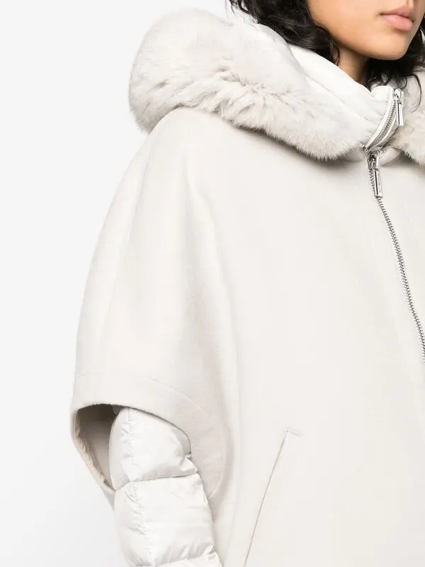 MOORER Hooded Layered Jacket - Neutrals