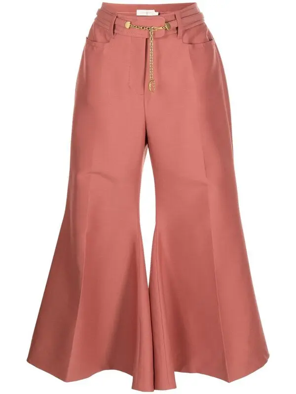 Zimmermann Flared Cropped Trousers - Pink