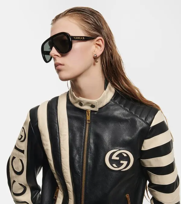 Gucci Oversized Mask Sunglasses - Black | Editorialist
