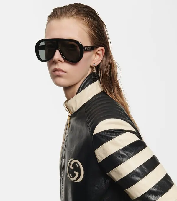 Gucci Oversized Mask Sunglasses - Black | Editorialist