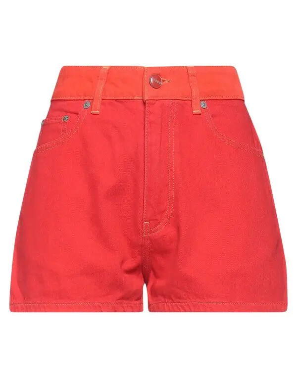 GANNI Denim Shorts - Red