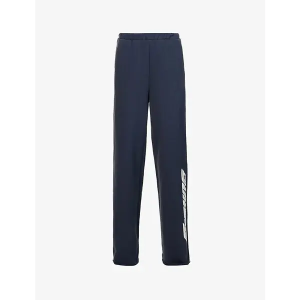 ROTATE BY BIRGER CHRISTENSEN Wide-leg High-rise Organic-cotton Jogging Bottoms