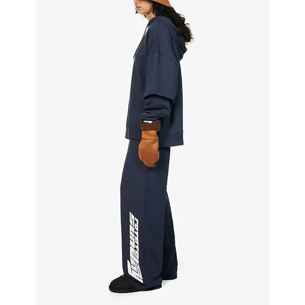 ROTATE BY BIRGER CHRISTENSEN Wide-leg High-rise Organic-cotton Jogging Bottoms