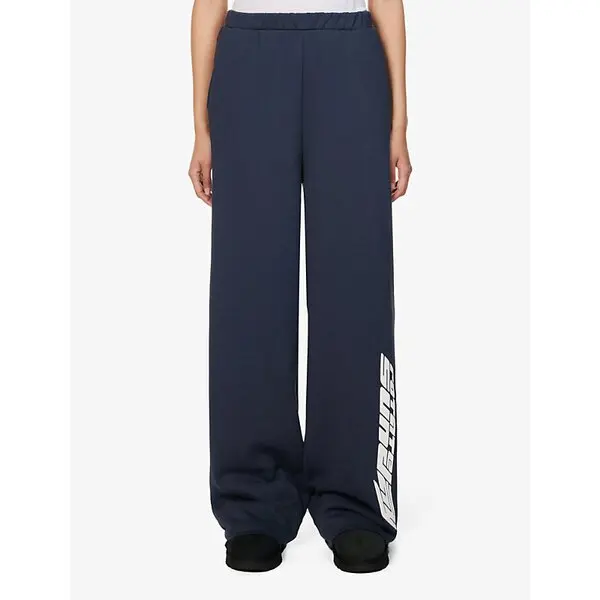 ROTATE BY BIRGER CHRISTENSEN Wide-leg High-rise Organic-cotton Jogging Bottoms