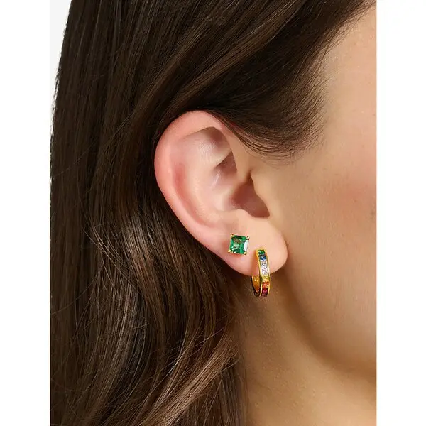 THOMAS SABO Rainbow Sterling Silver Hoop Earrings - Multicoloured