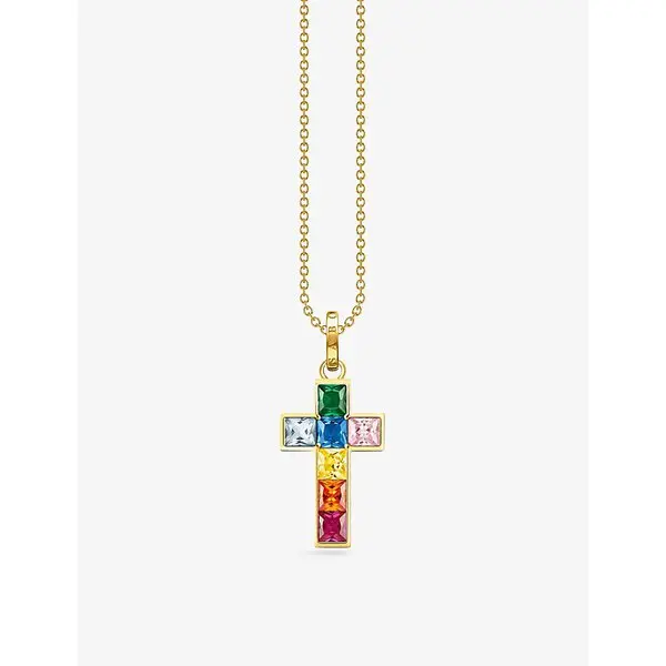THOMAS SABO Cross Pendant Necklace - Multicoloured