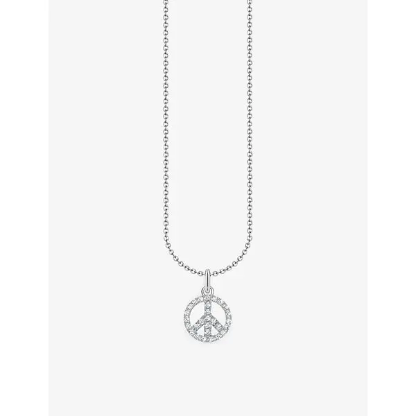 THOMAS SABO Peace Sterling Silver And Zirconia Necklace - White