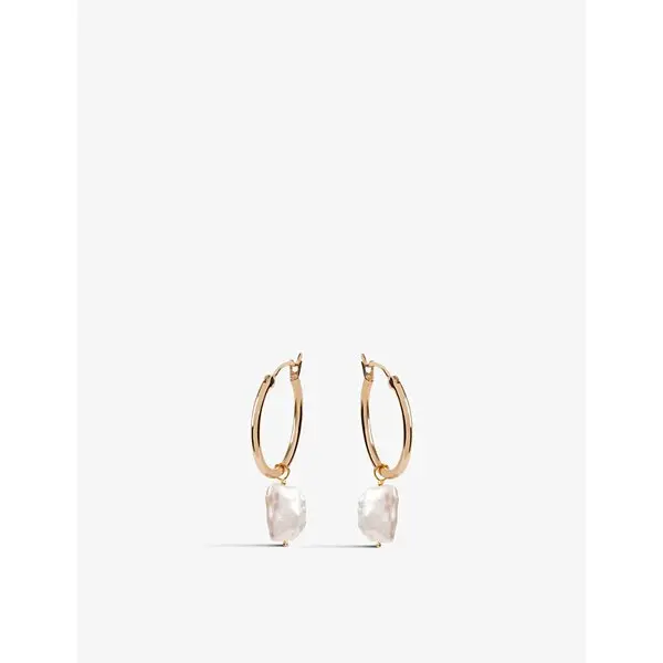 LA MAISON COUTURE Amadeus Venus 14ct Yellow- Vermeil And Pearl Hoop Earrings - Gold