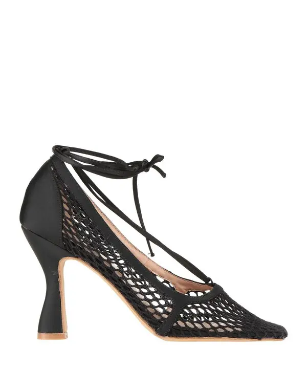 GAËLLE PARIS Satin And Mesh Pumps - Black