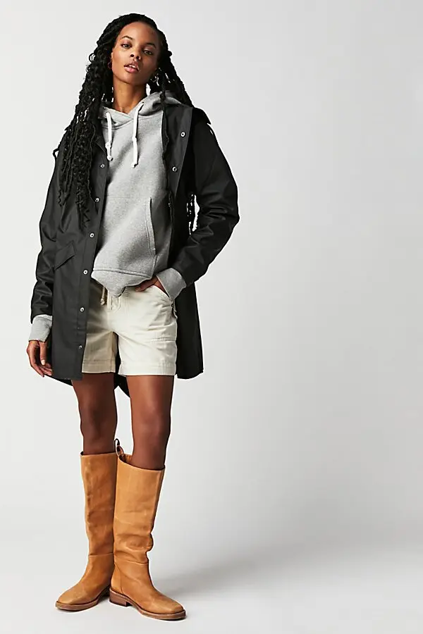 Rains Long Jacket - Black