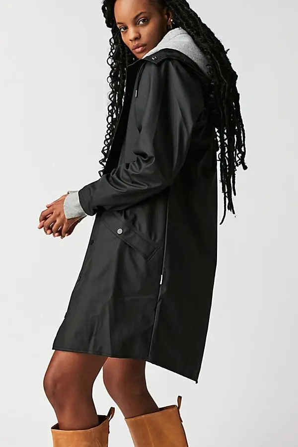 Rains Long Jacket - Black